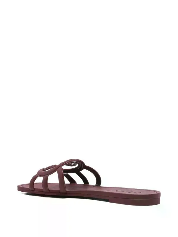 Gucci Gg Logo Flat Sandals - Red