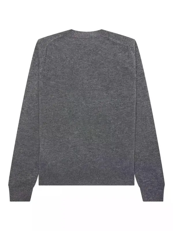 Play Comme Des Garcon X The Artist Invader Heart-patch Cardigan - Grey
