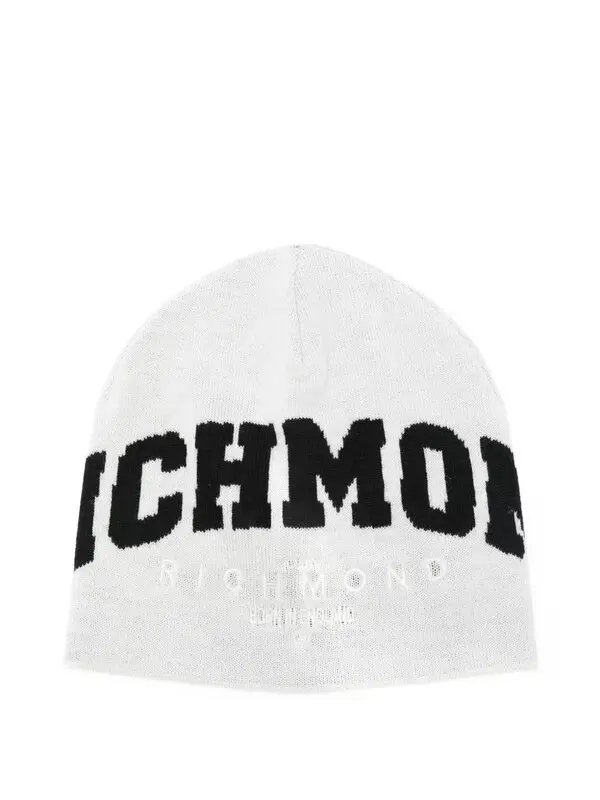 John Richmond Logo-embroidered Wool Beanie - White