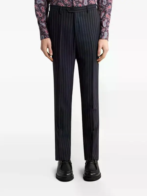 Etro Pinstripe Wool Trousers