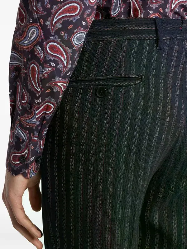 Etro Pinstripe Wool Trousers