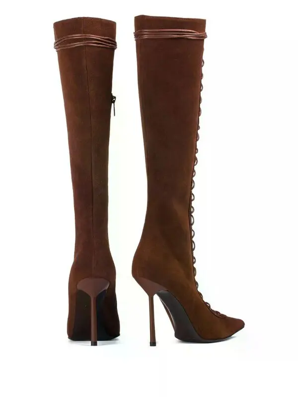 LE SILLA 100mm Colette Lace-up Boots - Brown