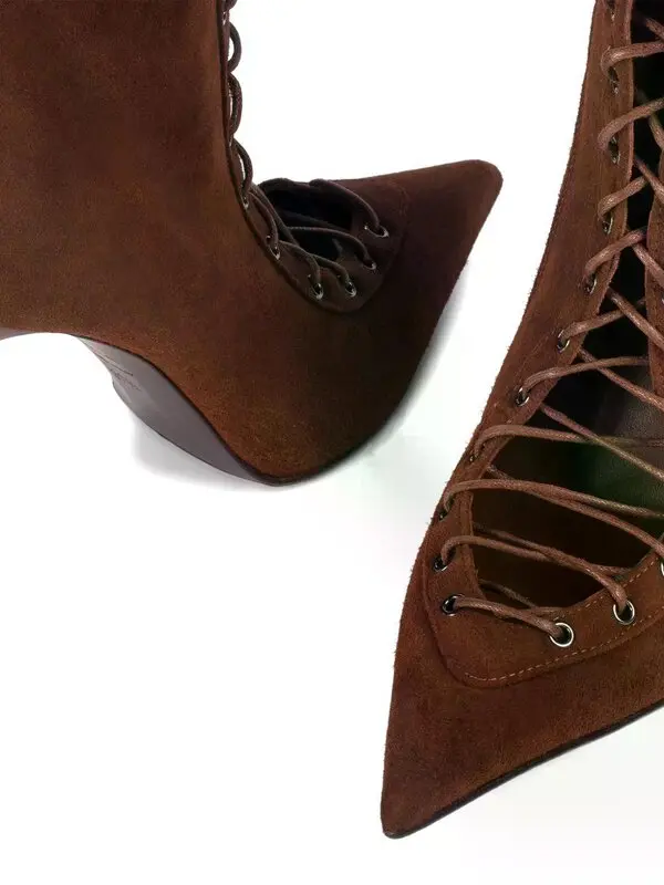 LE SILLA 100mm Colette Lace-up Boots - Brown