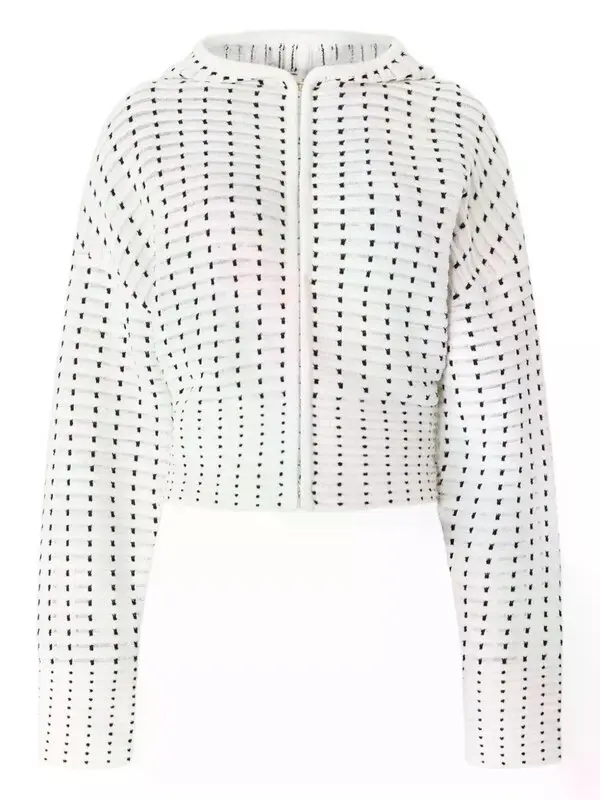 GENNY Hook-front Geometric Pattern Hoodie
