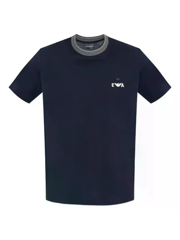 Emporio Armani Logo Ribbed-collar T-shirt