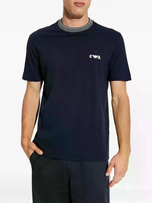 Emporio Armani Logo Ribbed-collar T-shirt