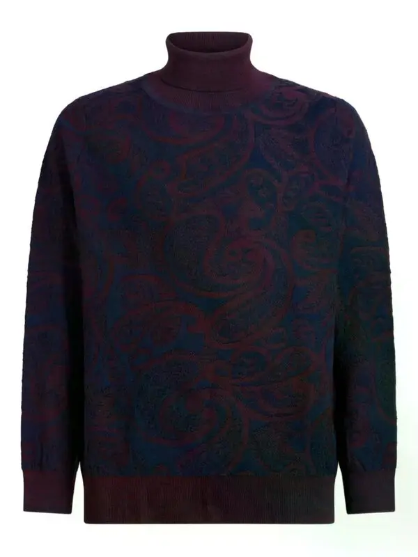 Etro Paisley Jacquard Turtleneck Sweater