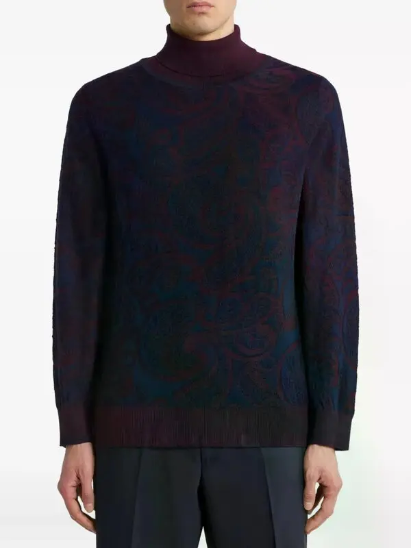 Etro Paisley Jacquard Turtleneck Sweater