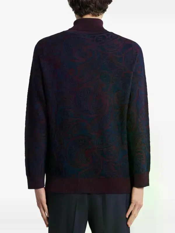 Etro Paisley Jacquard Turtleneck Sweater
