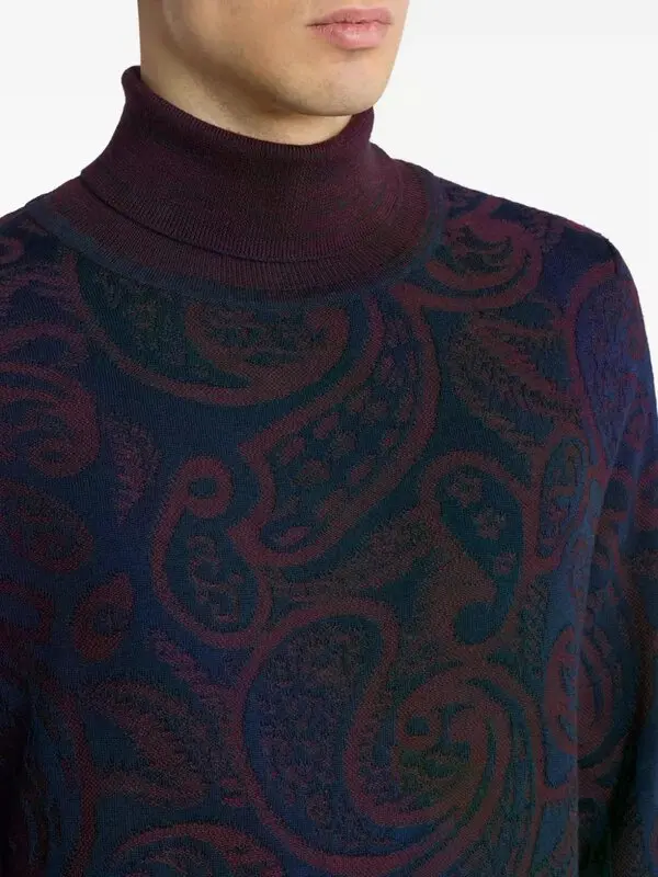 Etro Paisley Jacquard Turtleneck Sweater