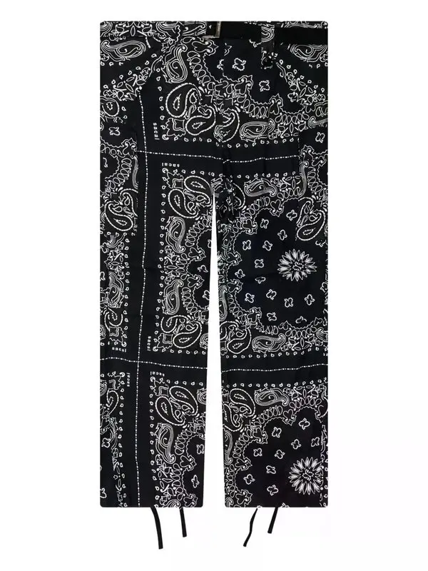 Sacai Bandana-print Trousers - Blue