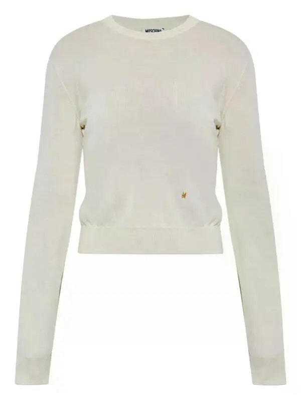 Moschino Logo-detail Wool Sweater - Neutrals