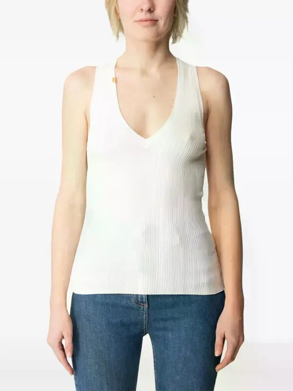 Elisabetta Franchi Ribbed V-neck Top