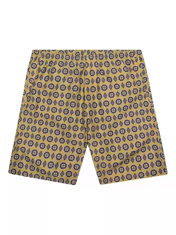 Needles Patterned Drawstring Swim Shorts - Yellow