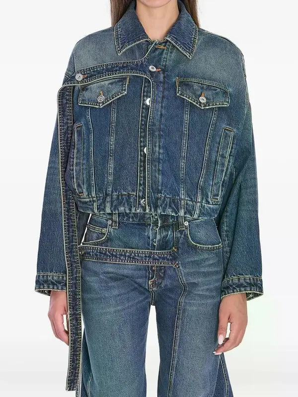 Jean Paul Gaultier Denim Strap Jacket - Blue - 13% Off | Editorialist