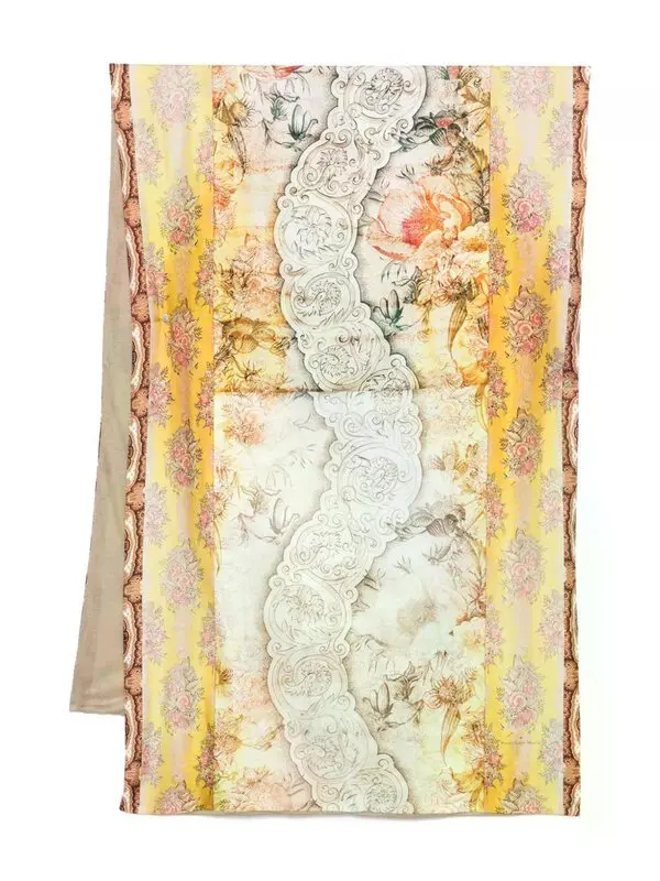 PIERRE-LOUIS MASCIA Floral-motif Scarf - Neutrals