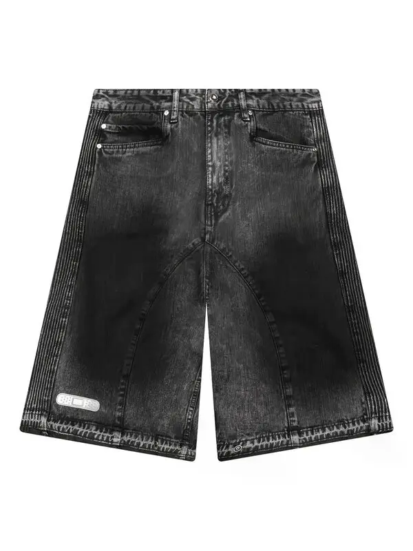 PDF Pleated-panel Denim Shorts