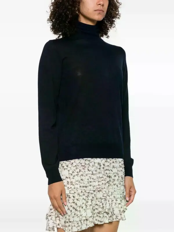 P.a.r.o.s.h Roll-neck Fine Knit Sweater - Blue