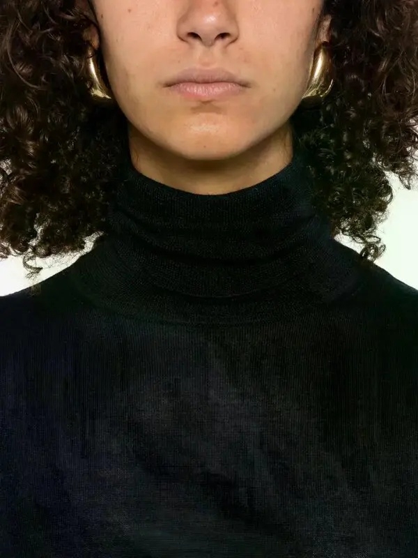 P.a.r.o.s.h Roll-neck Fine Knit Sweater - Blue
