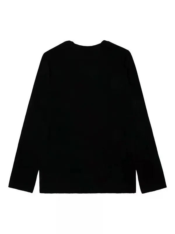 Play Comme Des Garcon Heart-patch Crew-neck Sweater - Black
