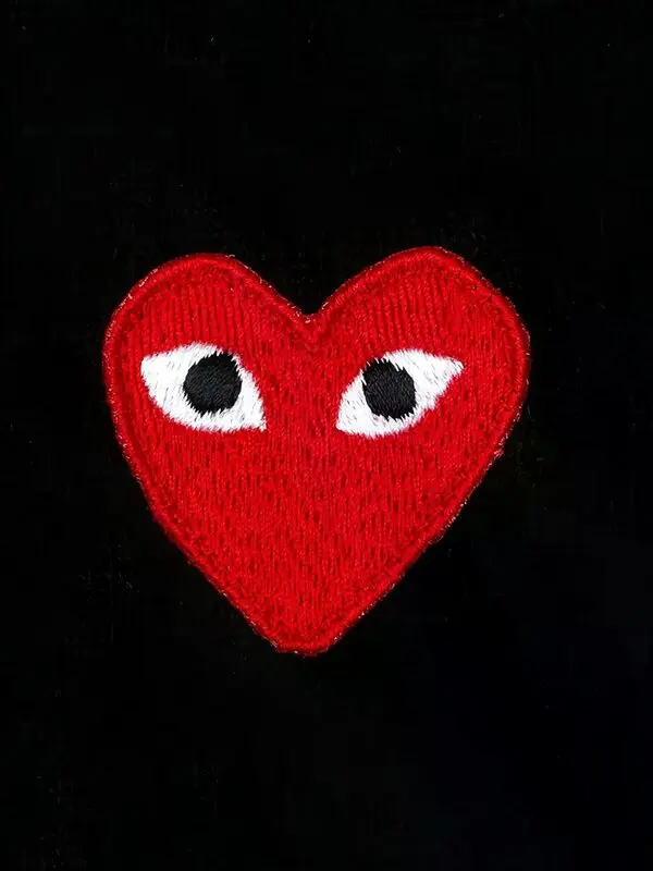 Play Comme Des Garcon Heart-patch Crew-neck Sweater - Black