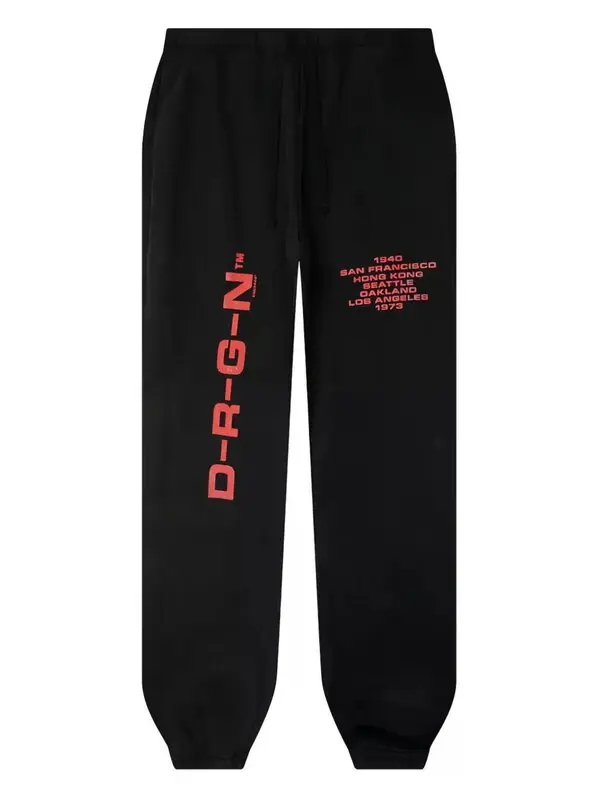 D-R-G-N Origins Bleached Logo Track Pants - Black