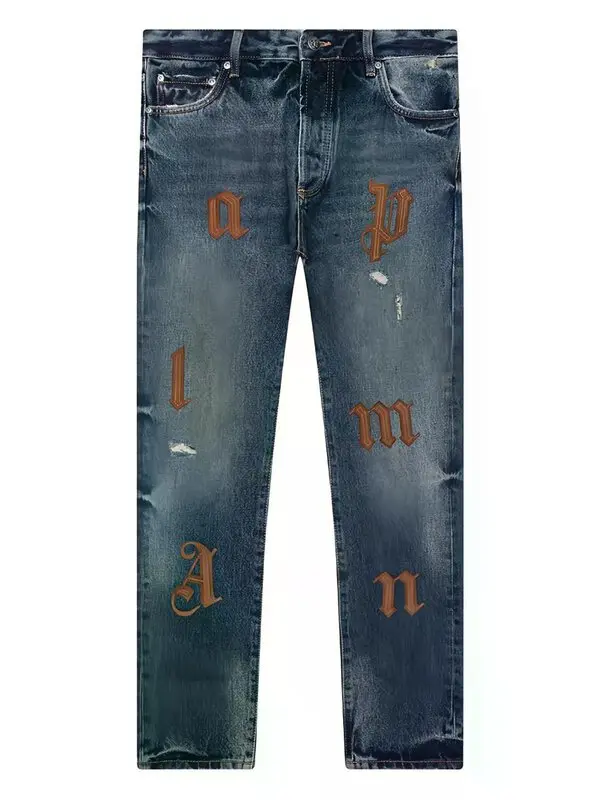 Palm Angels Logo-patch Jeans - Blue