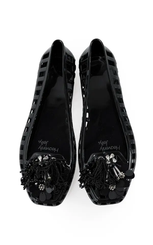 HEAVENLY JELLY Dazzla Embellished Jelly Loafers - Black
