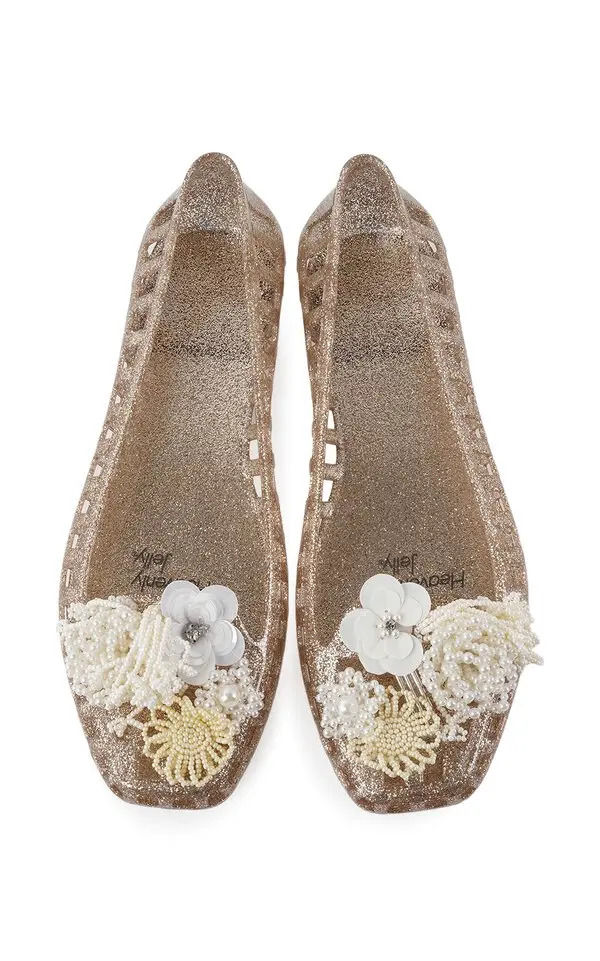 HEAVENLY JELLY Dazzla Embellished Jelly Loafers - Gold