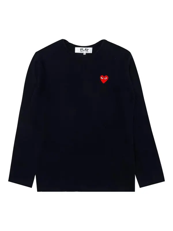 Play Comme Des Garcon Heart-logo Sweater - Black
