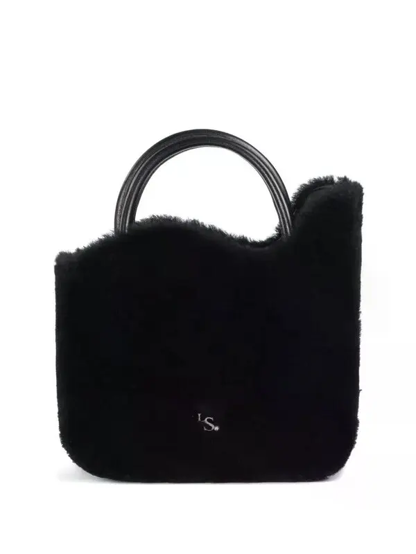 LE SILLA Shearling Tote Bag - Black