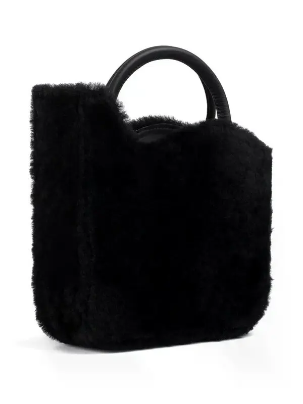 LE SILLA Shearling Tote Bag - Black