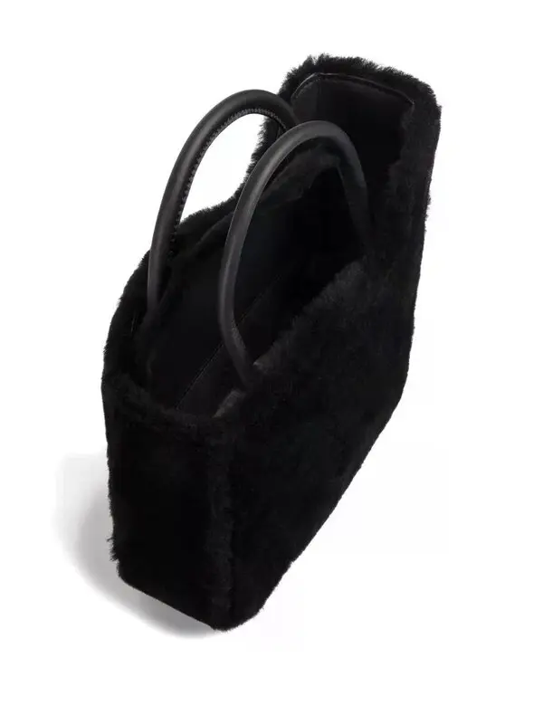 LE SILLA Shearling Tote Bag - Black