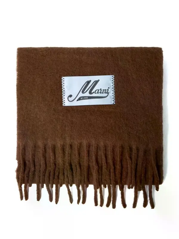 Marni Fringed Rectangle Scarf - Brown