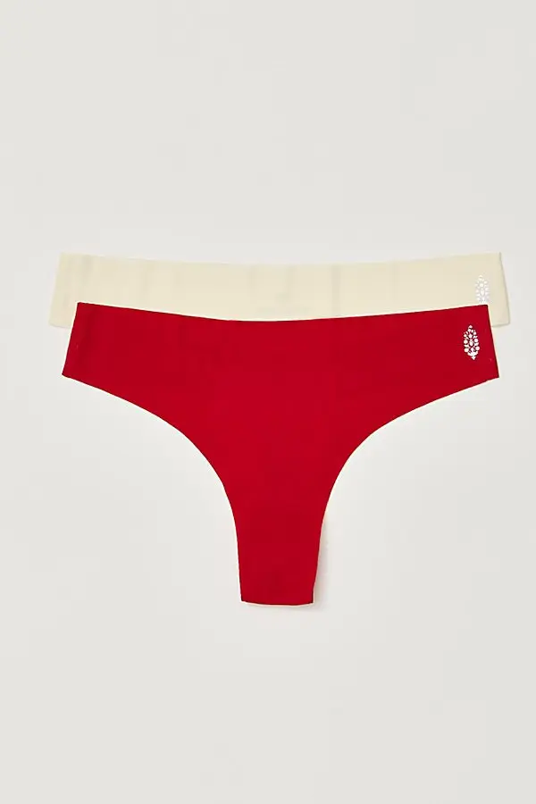 Uwila Warrior Soft Seamless Thong 2-pack - Jester Red/winter White