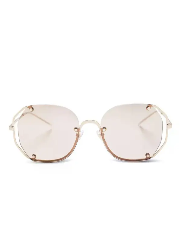 Emporio Armani Geometric-frame Sunglasses - Gold