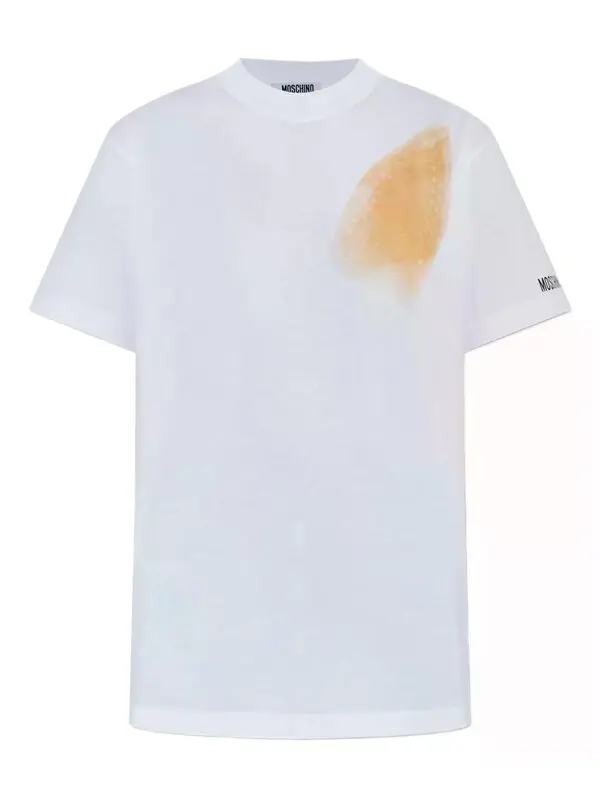 Moschino Stain-effect Cotton T-shirt - White