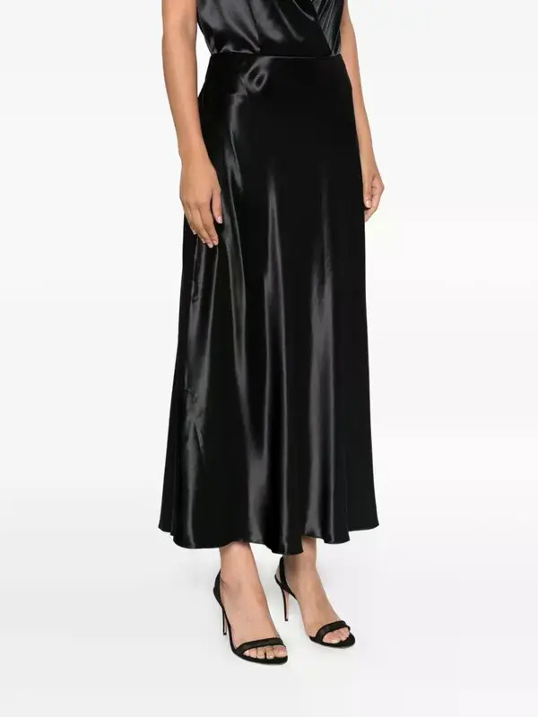 Alberta Ferretti Satin A-line Midi Skirt