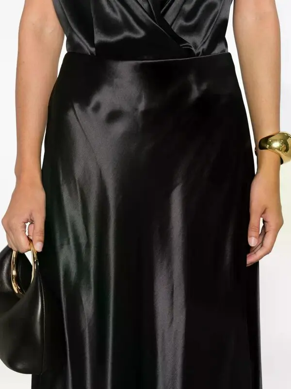 Alberta Ferretti Satin A-line Midi Skirt