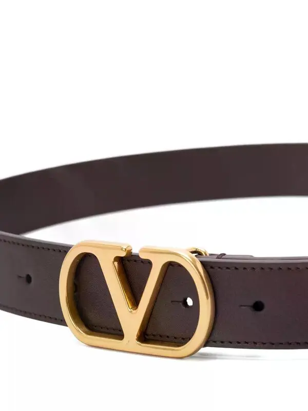 Valentino Garavani Vlogo Leather Belt - Brown