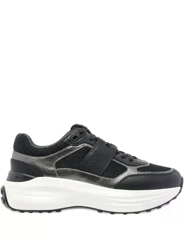 TOD'S Leather Panelled Lace-up Sneakers - Grey