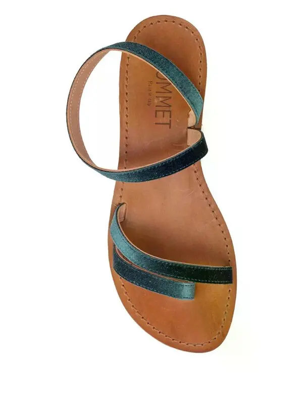 SOMMET Velvet Ankle-strap Sandals - Blue