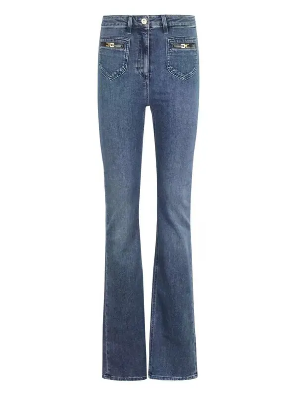 Elisabetta Franchi Cotton-blend Flared Jeans