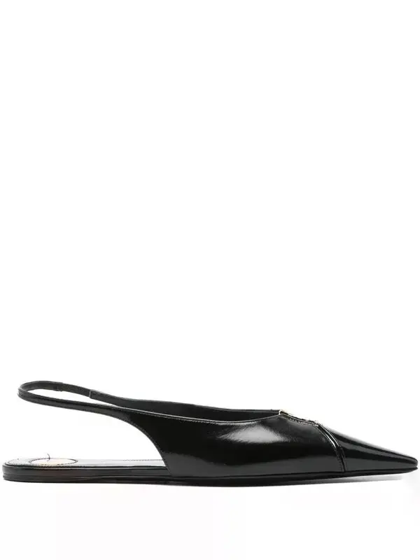 Saint Laurent Babylone Slingback Pointed-toe Flats - Black