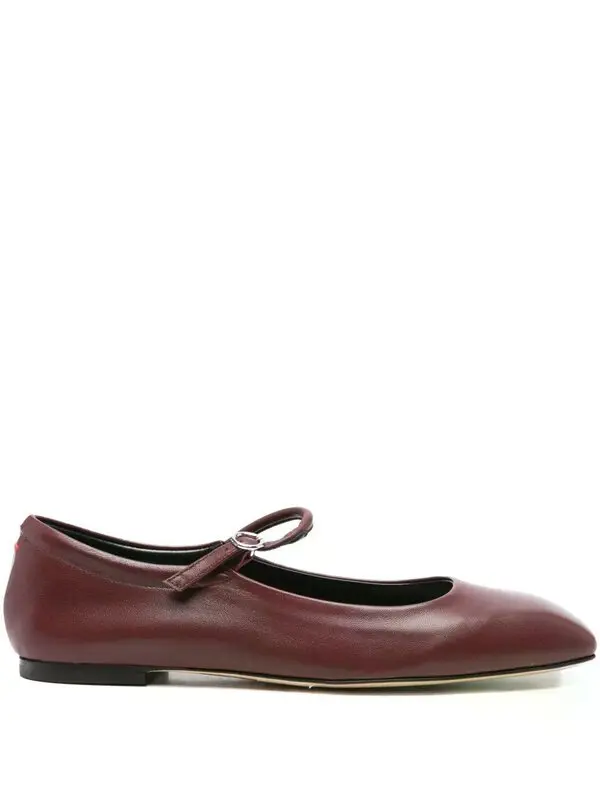 AeydĒ Leather Buckle Flat Pumps