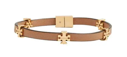 Tory Burch Logo Buckle Bracelet - Gold/chestnut