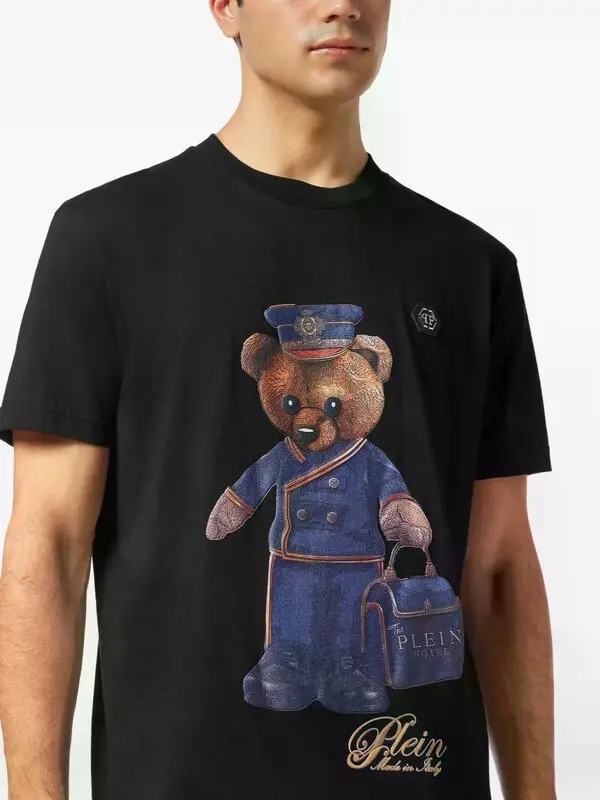 Philipp Plein Teddy Bear-print Cotton T-shirt - Black