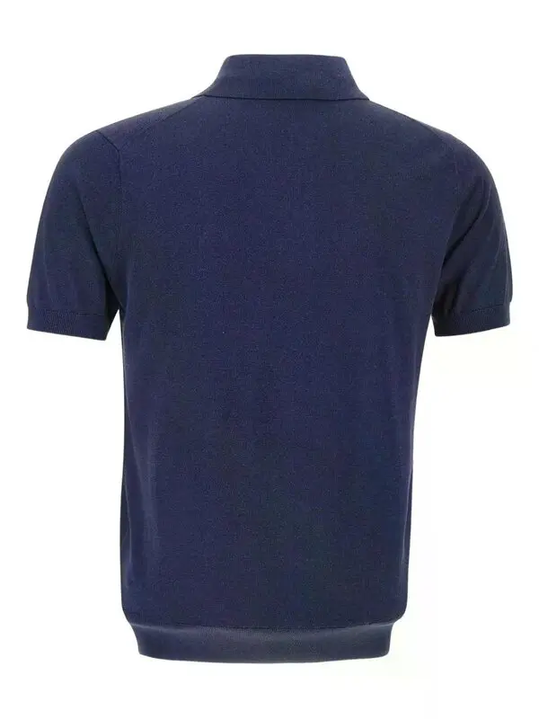 KANGRA Ribbed-edge Short-sleeve Polo Shirt