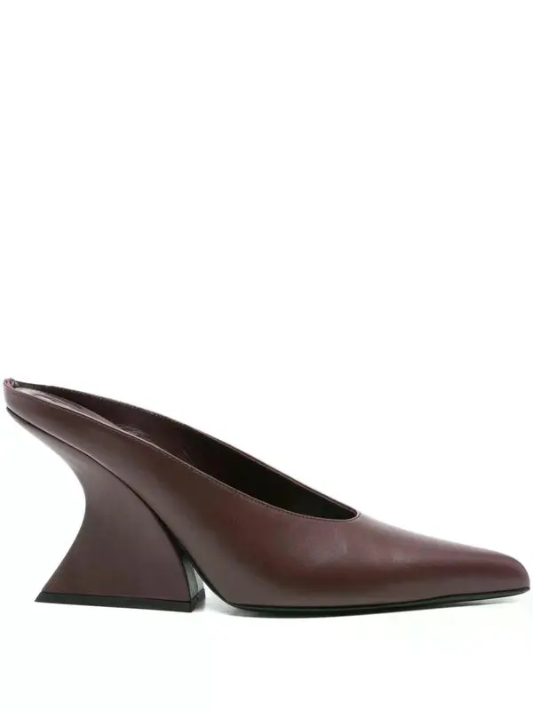 MUGLER 100mm Sculpted-heel Pointed-toe Mules