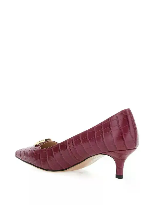 TWINSET 50mm Crocodile-effect Leather Pumps - Red